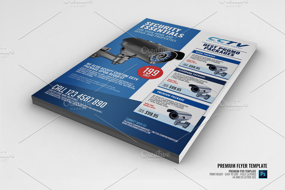 Surveillance CCTV System Flyer, a Flyer Template by PSDPixel
