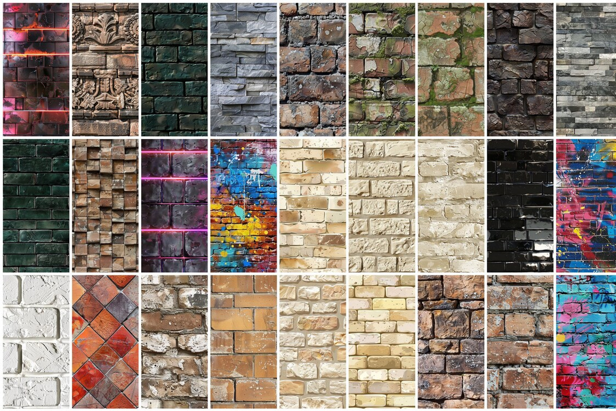180 Brick Seamless Patterns, a Pattern Graphic by mkStudioLab