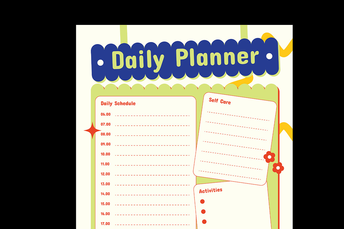 Fun Theme Daily Planner, a Stationery Template by Neermana