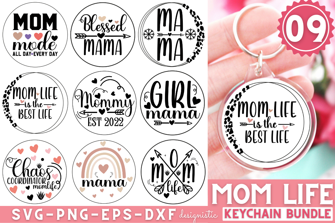 Mama Keychain SVG Bundle, Mom Bundle | Creative Market