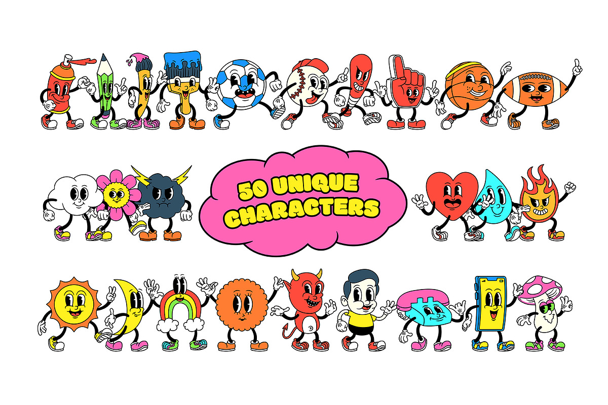 Whimsical Cartoon Graphic Pack