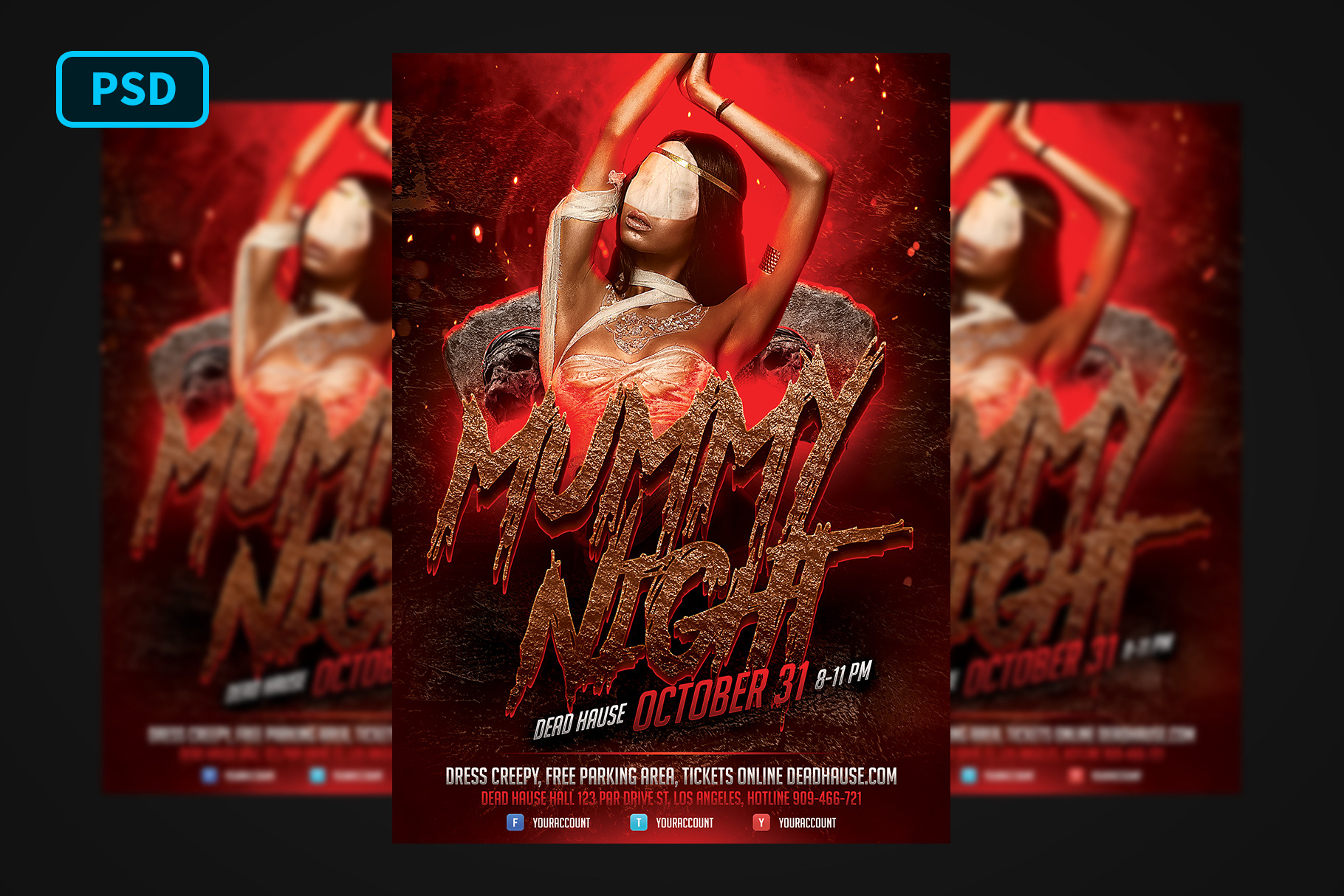 Mummy Party Halloween Flyer, a Flyer Template by Bornx Design