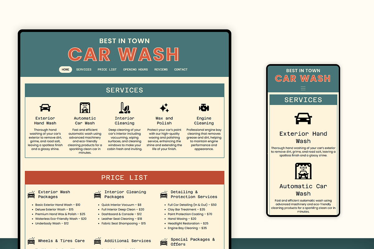 Car Wash Wix Studio Website, a Wix Template by Kitteeh