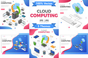 Cloud Computing Technology Isometric, a Technology Illustration by TAlex