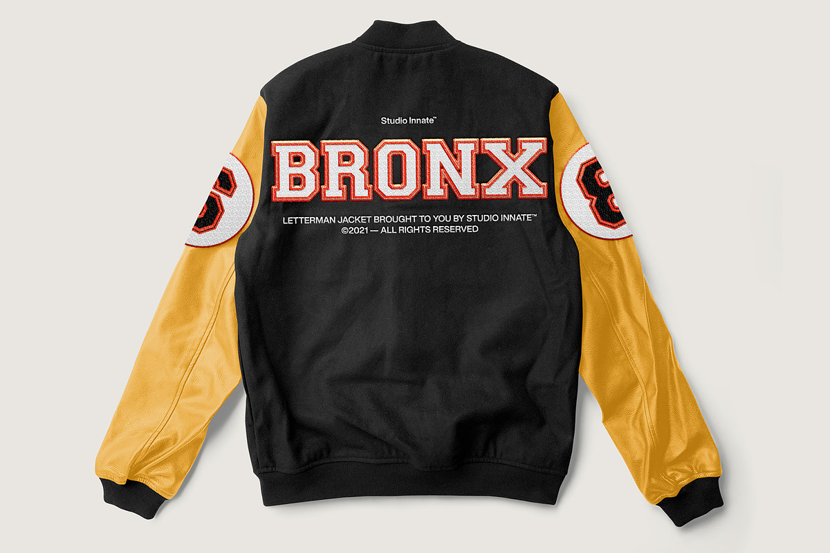 Letterman Jacket Mockup, a Hoody Mockup by Studio Innate