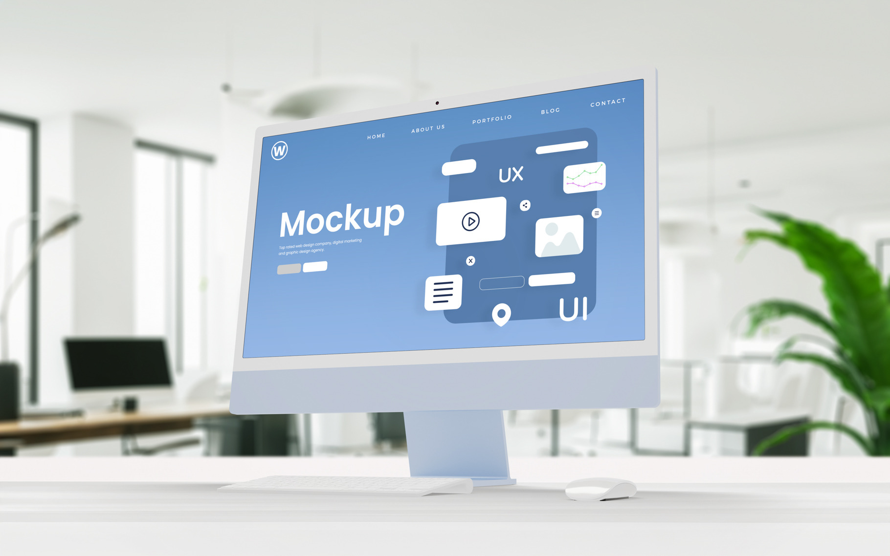 iMac UI design layout mockup, a Mac Mockup by RSplaneta