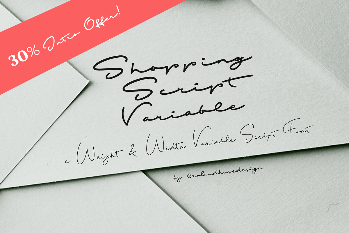 Shopping Script Variable, a Script Font by Roland Huse Design | Creative Market
