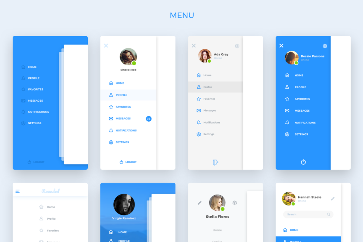 Rounded UI kit, an UI Kit Template by apgudkov