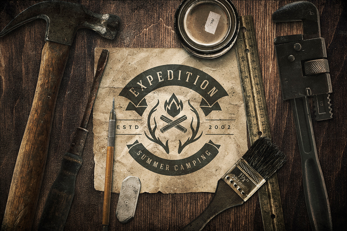 50 Outdoor logos and badges, a Branding & Logo Template by Vasya Kobelev