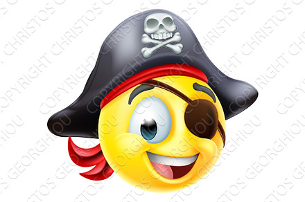 Pirate Emoticon Cartoon Face, a Person Illustration by Christos Georghiou