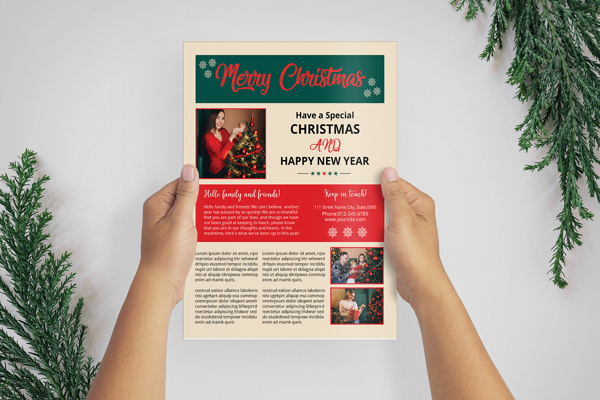 Christmas Newsletter Template, a Stationery Template by Ultimate ...