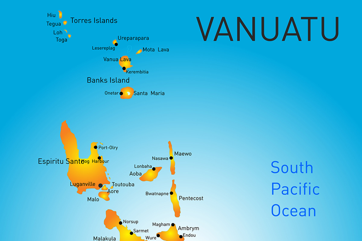 Vector color map of Vanuatu, an Education Illustration by Jan Jack ...