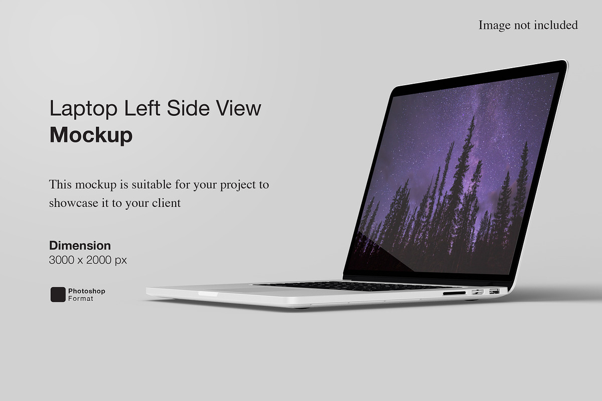 Laptop Left Side View Mockup | Creative Market