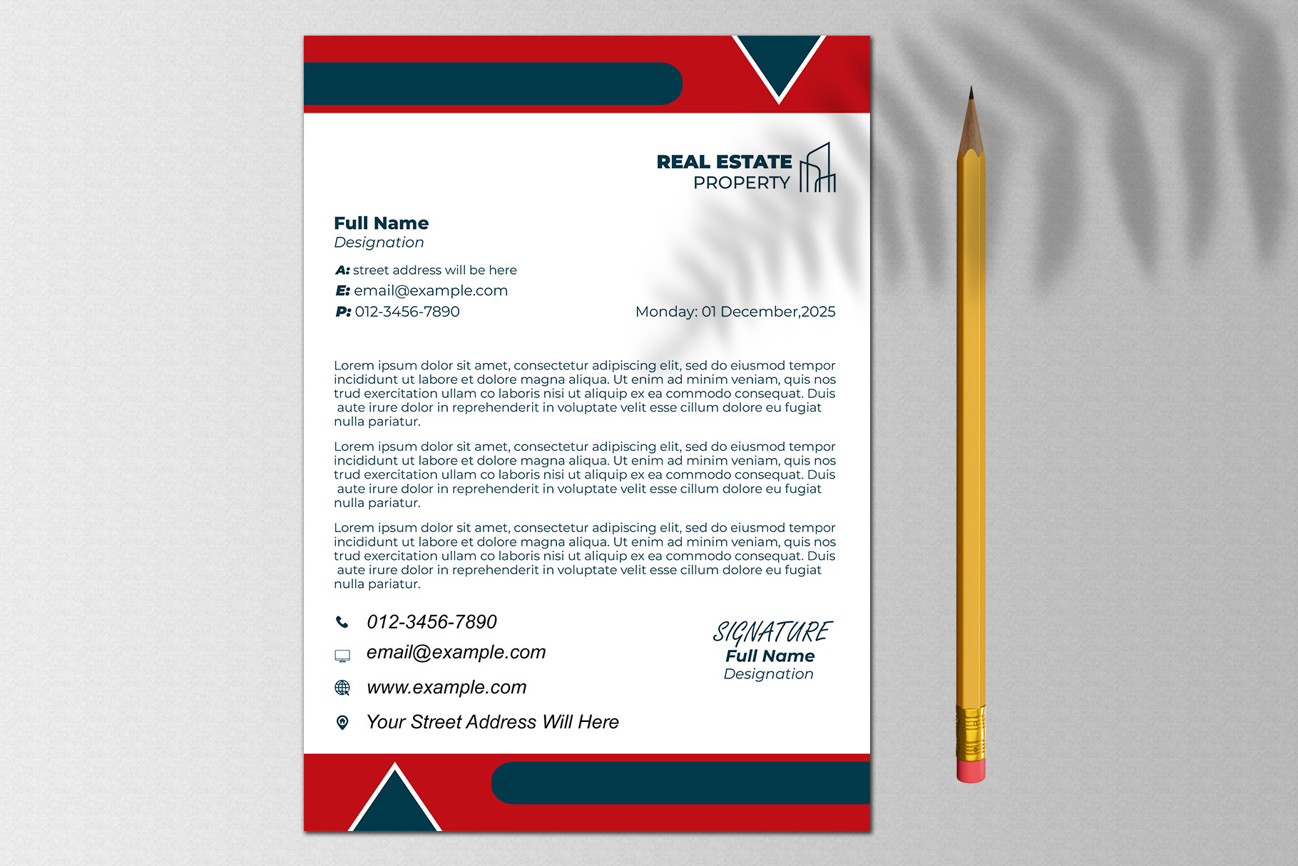Clean Letterhead Template PSD