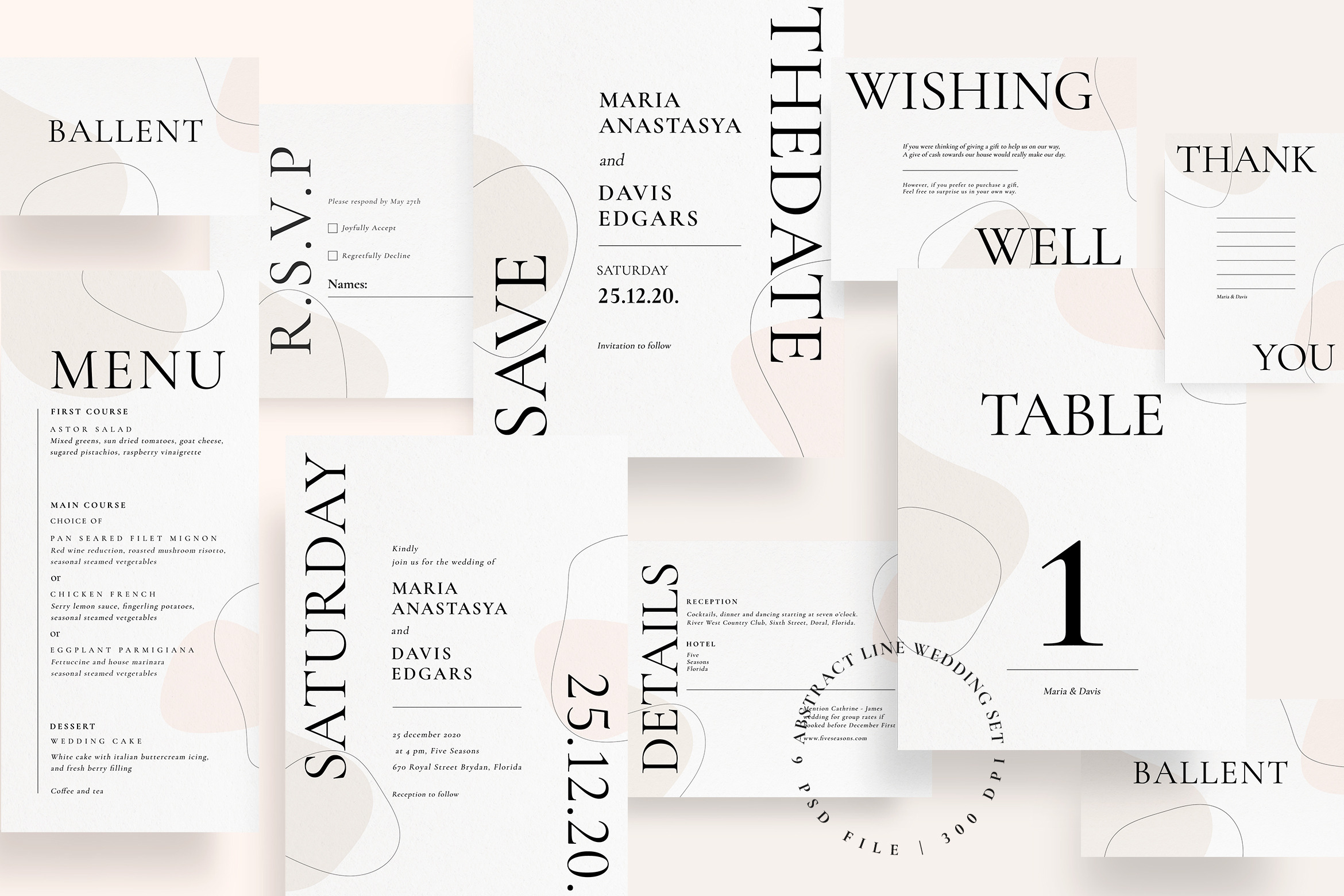 Abstract Line Wedding Set