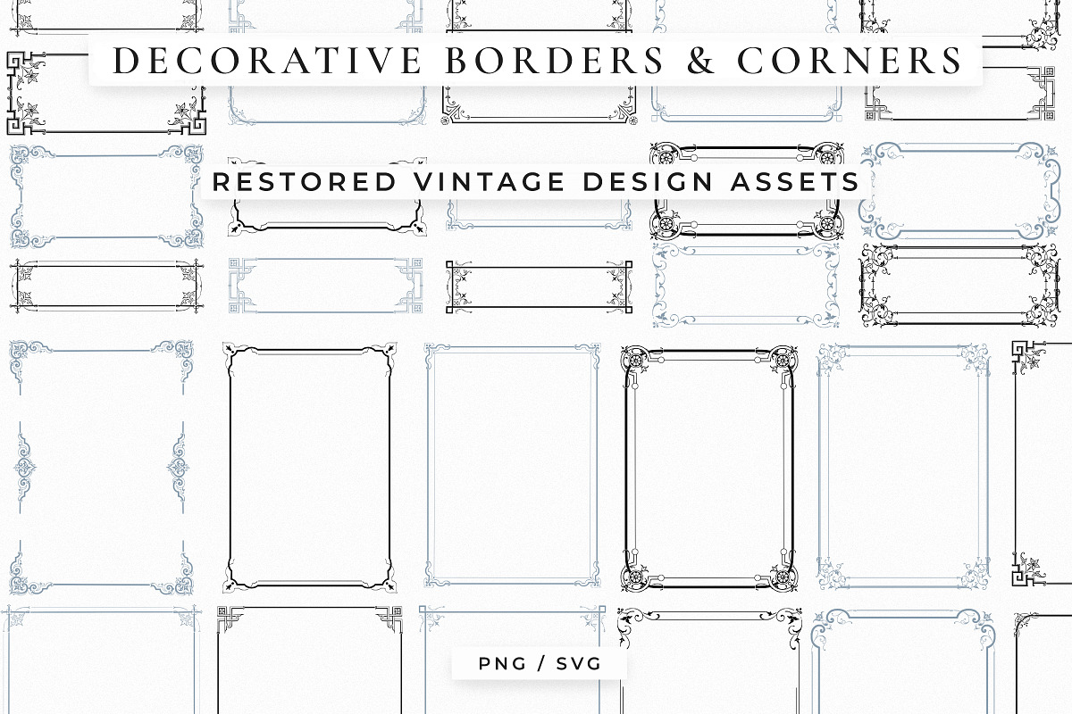 Decorative Borders and Corners, a Decorative Illustration by Century ...