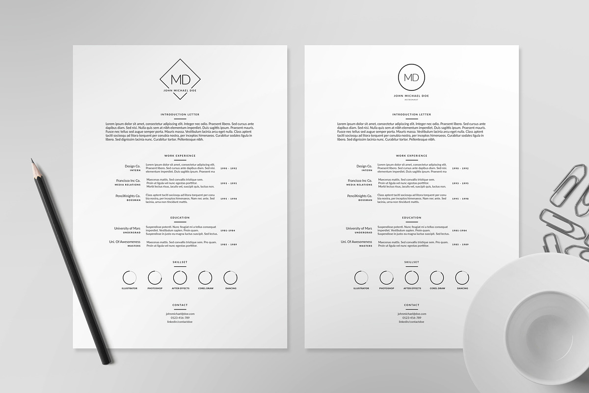 Resume/CV Template II, a Resume Template by Print Forge