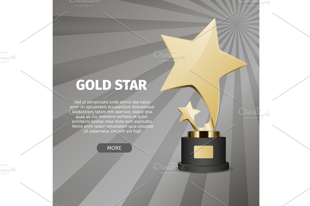 Shiny Gold Star on Stand Realistic, an Object Graphic by robuart ...