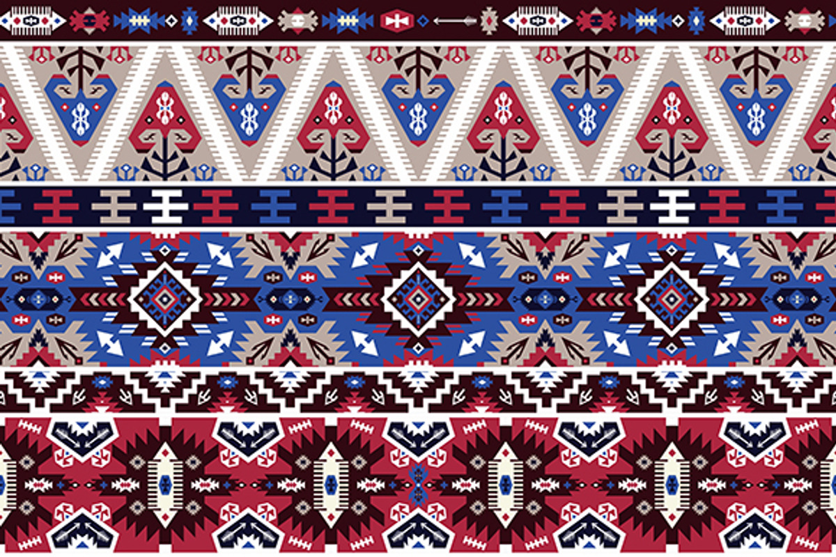 Collection Bright Aztec Patterns, a Pattern Graphic by tomuato