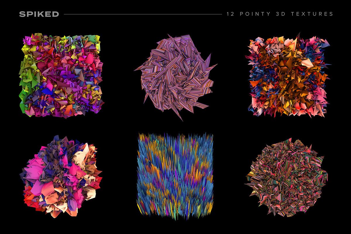 Spiked: 12 Pointy 3D Textures, a Texture Graphic by Chroma Supply