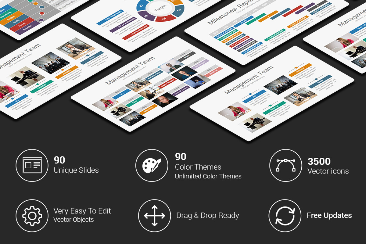 Project Management PowerPoint Design, a Presentation Template by OceanArt
