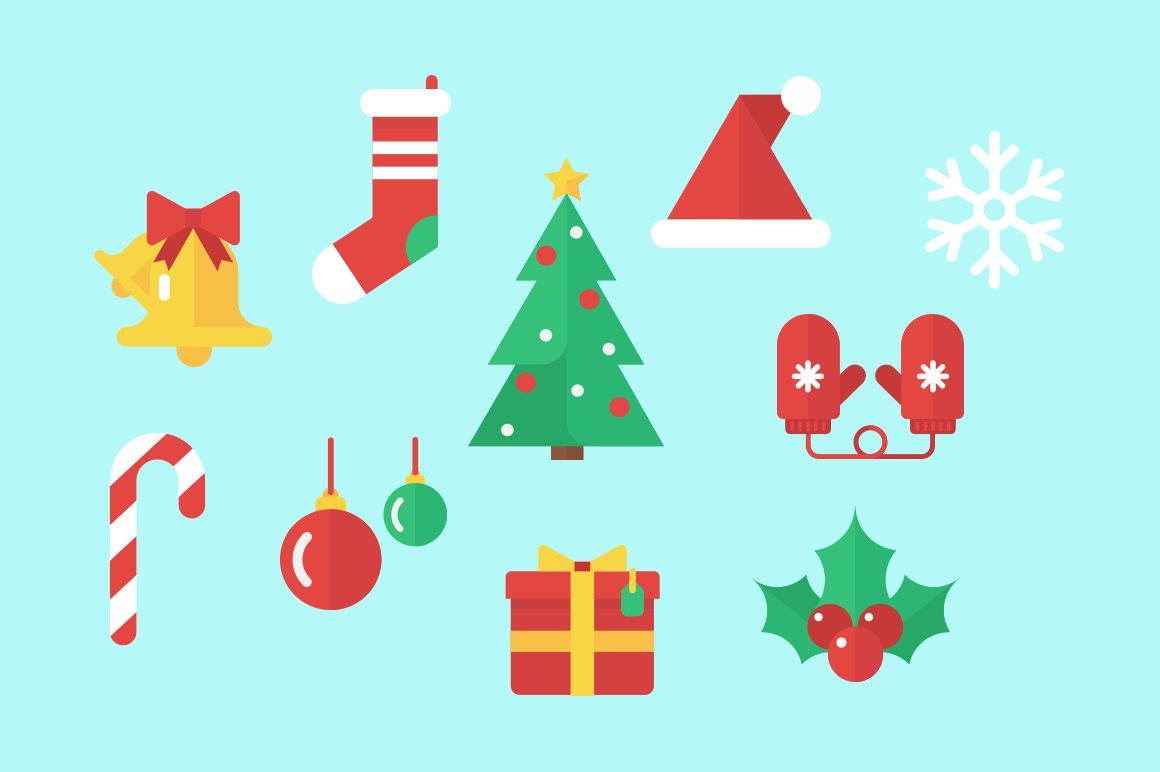 Christmas Vector Flat Clip Art, a Decorative Illustration by Pixelatory ...