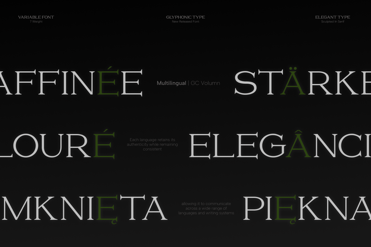 GC Volumn - Elegant Serif Typeface, a Serif Font by Glyphonic