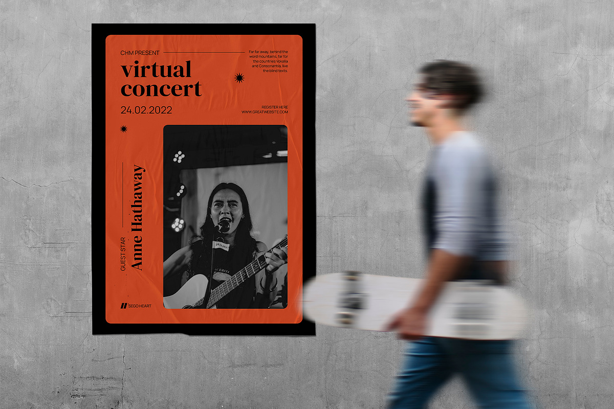 Virtual Concert Poster Kit Template, a Poster Template by Neermana