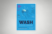 Wash your Hand Poster Campaign, a Flyer Template by VectorVactory