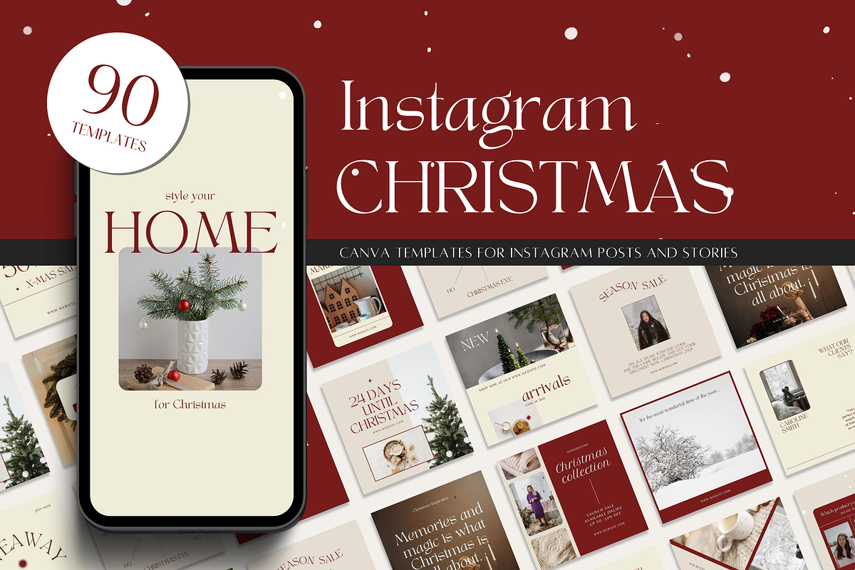 Instagram Christmas Templates CANVA, a Social Media Template by Lyrata ...