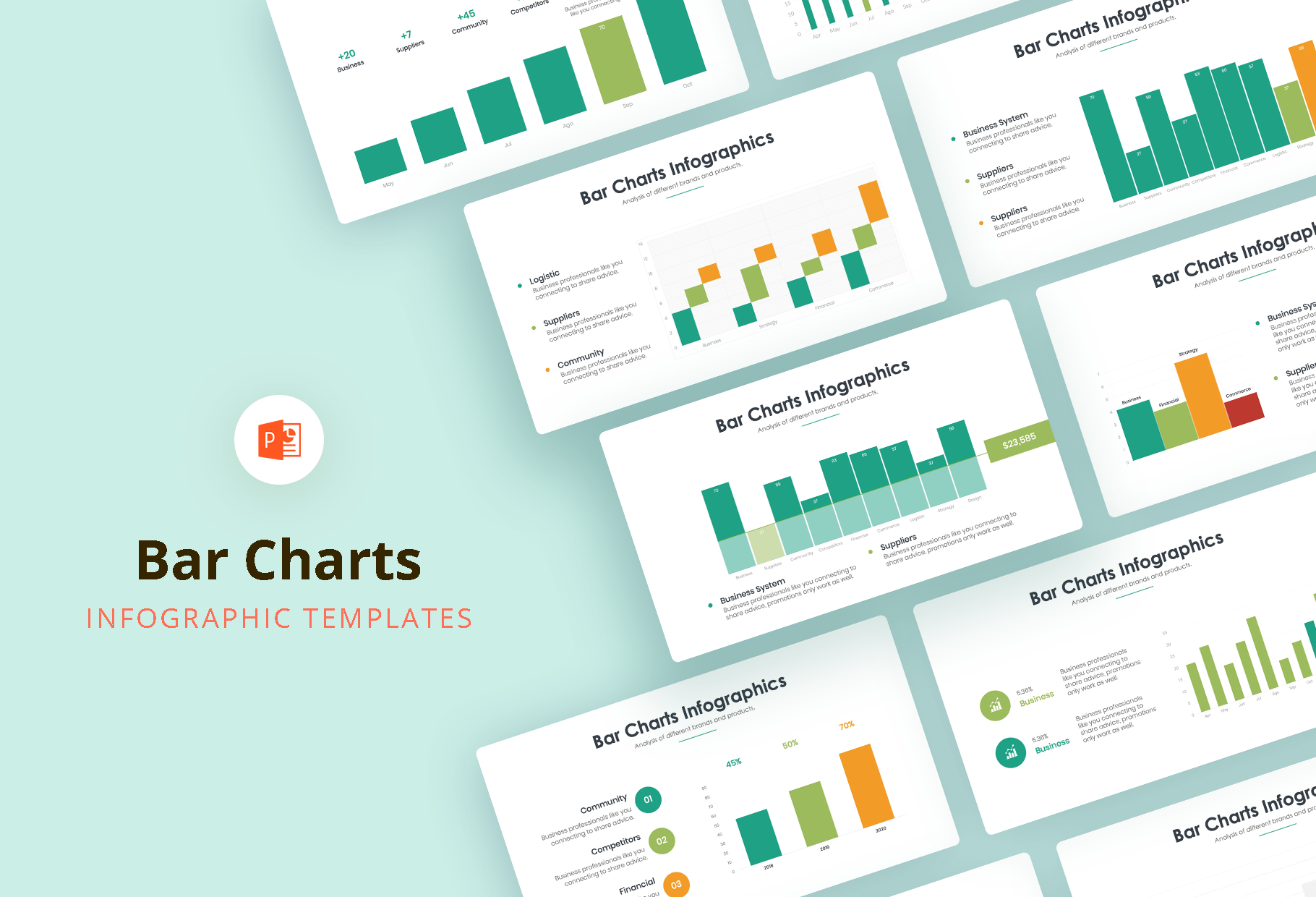 Bar Charts Infographics PowerPoint 3, a Presentation Template by slidequest