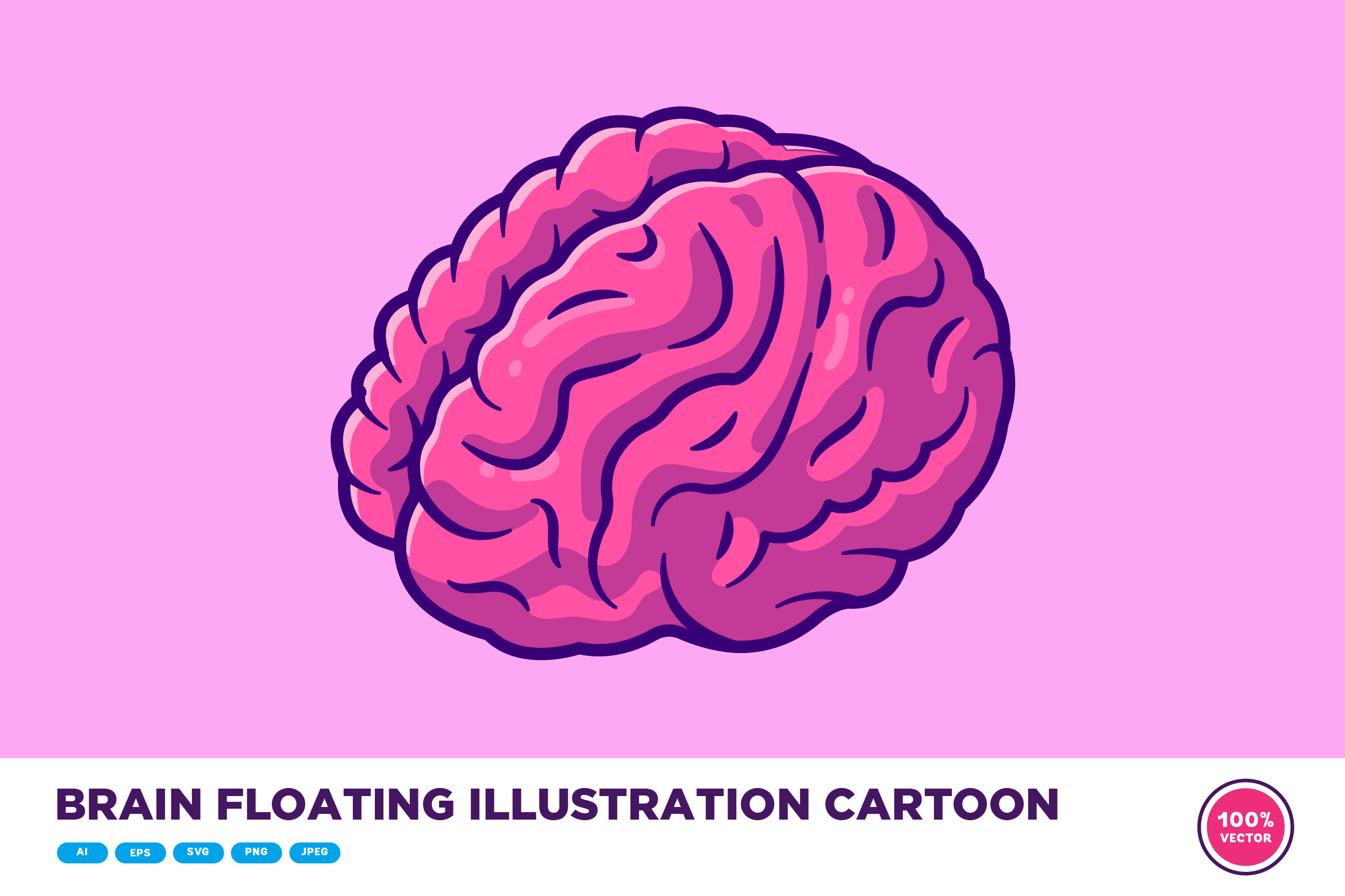 Brain Floating Illustration Cartoon, a Person Illustration by Catalyst Labs