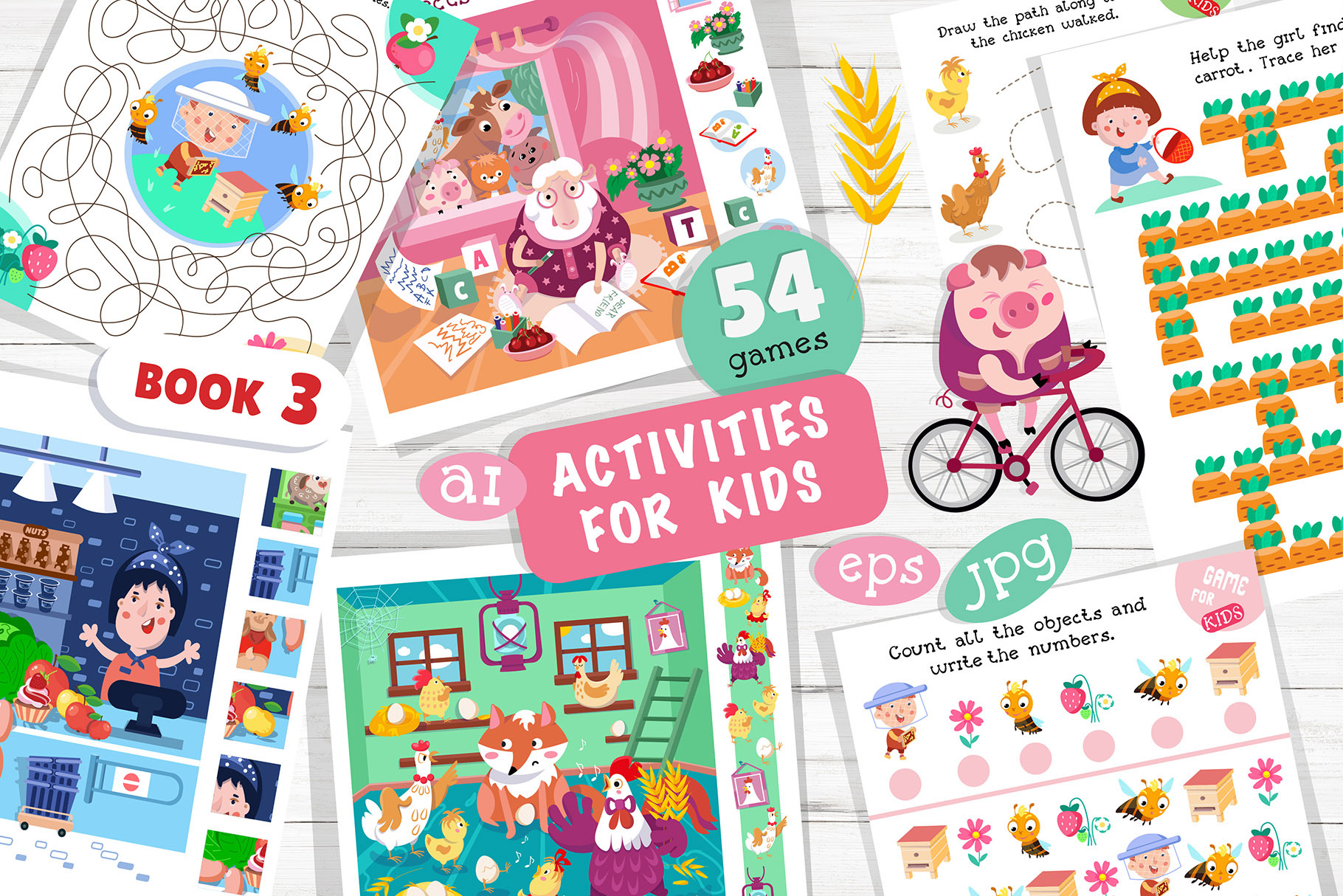 Funny Activities for Kids Book 3, a Graphic by ArtyCats