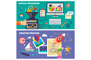 Logical and creative process | Technology Illustrations ~ Creative Market