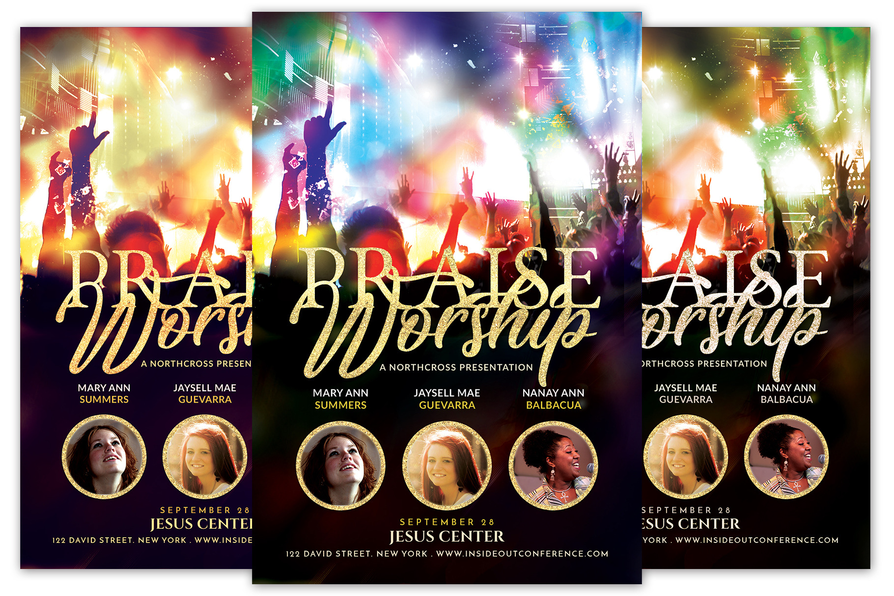 Praise Worship Church Flyer, a Flyer Template by KiraYamato Design Studio