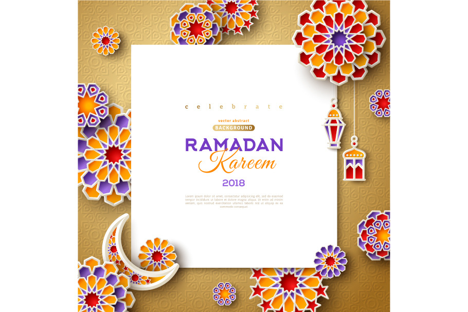 Ramadan Kareem square frame, a Decorative Illustration by kotoffei
