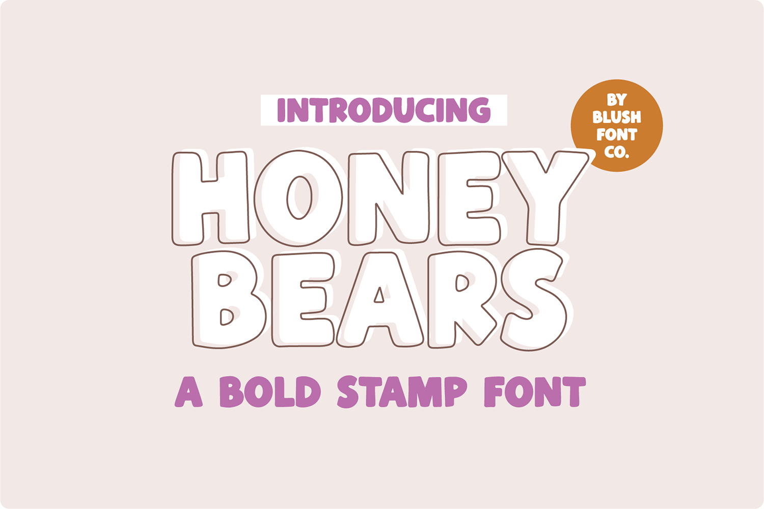 HONEY BEARS Bold Stamp Font, a Sans Serif Font by Blush Font Co.