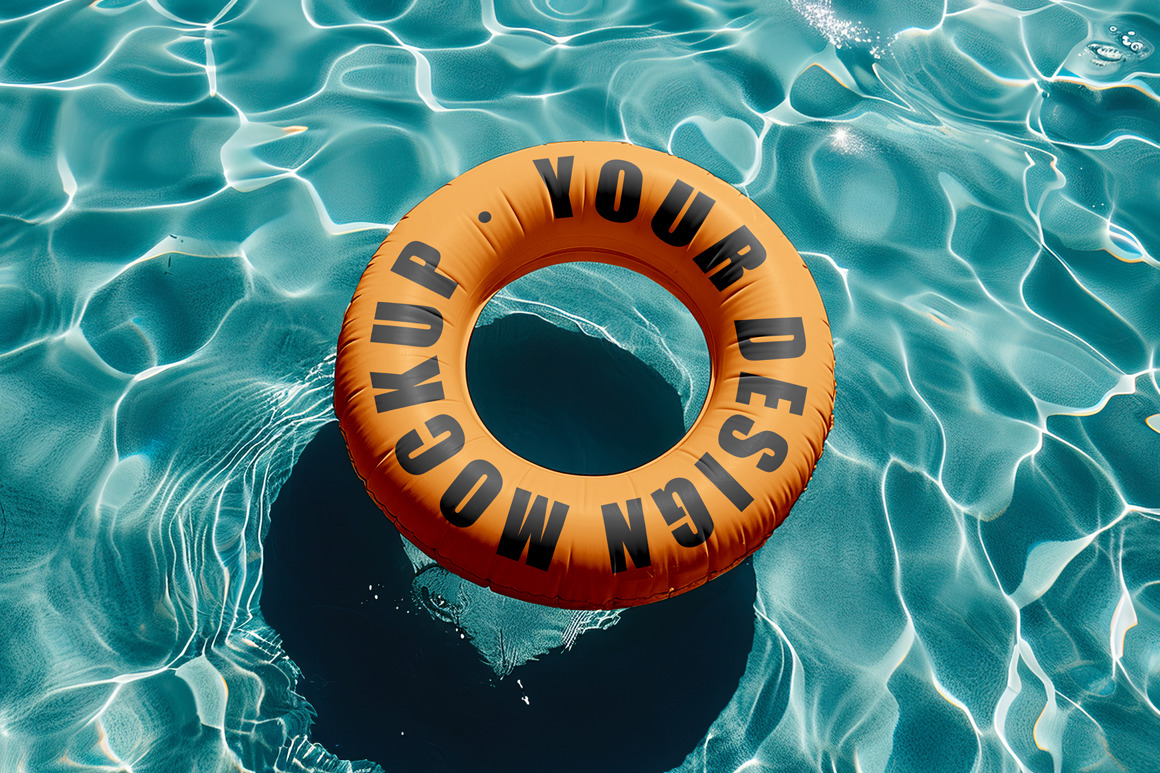 Inflatable float mockup in pool, an Advertising Mockup by OSORIOartist