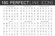 180 Perfect Line concept icons, an Outline Icon by Lemberg Vector
