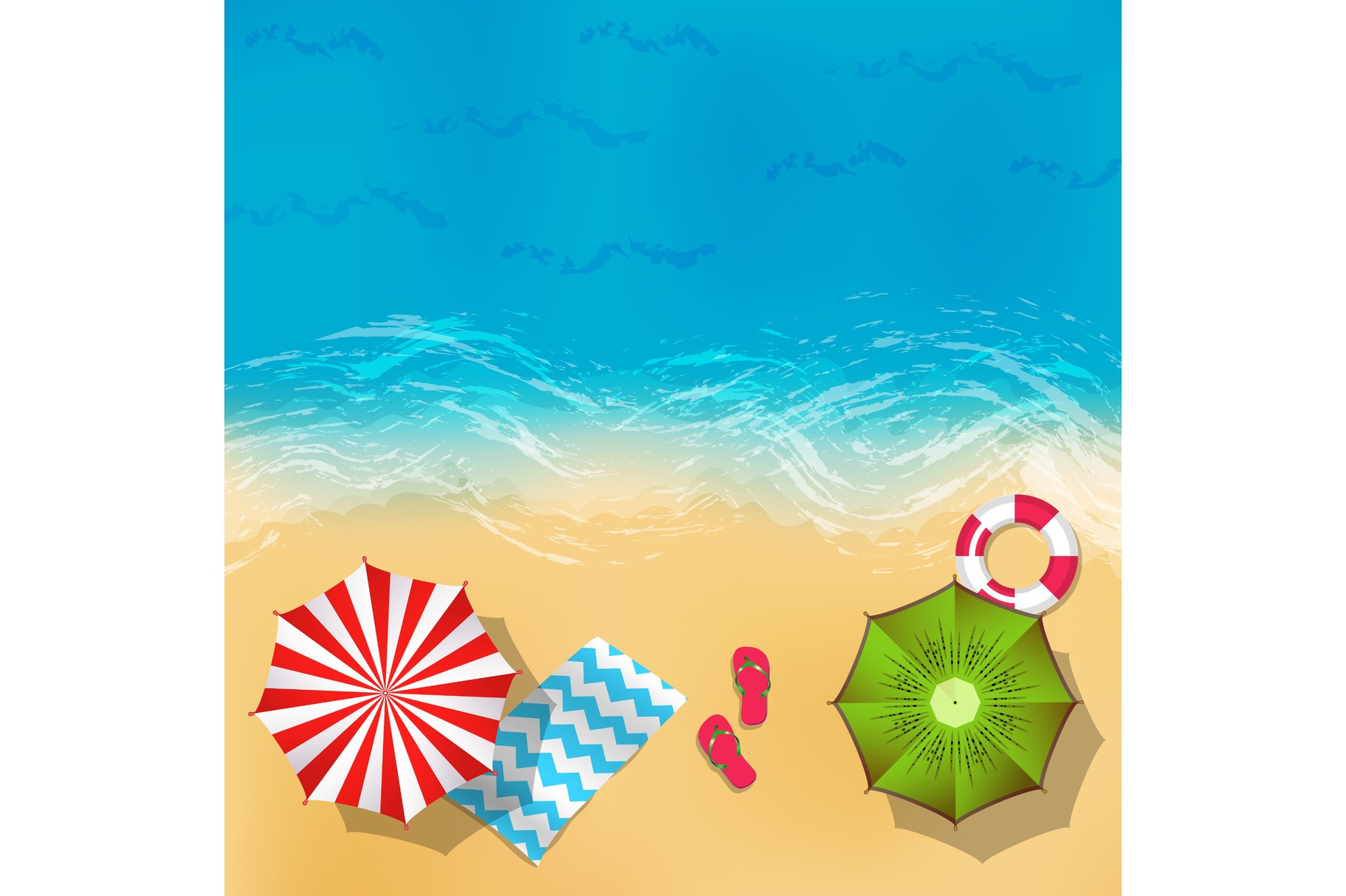 Vector summer beach landscape with, a Graphic by Onyx
