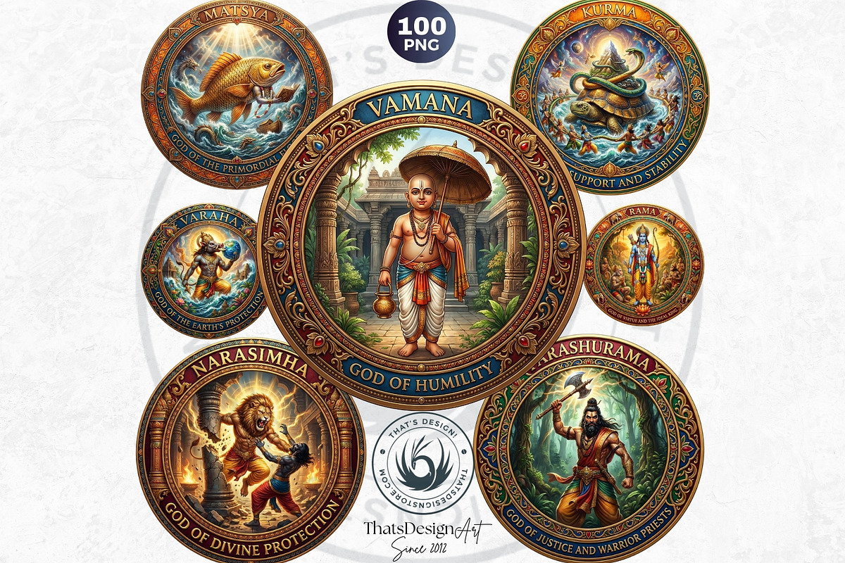 Hindu Gods Pantheon cliparts V3