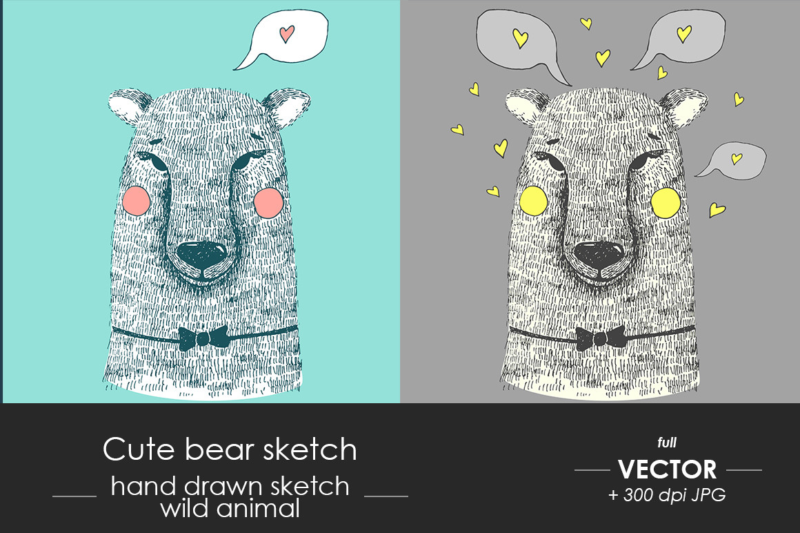 Cute bear sketch | Animal Illustrations ~ Creative Market
