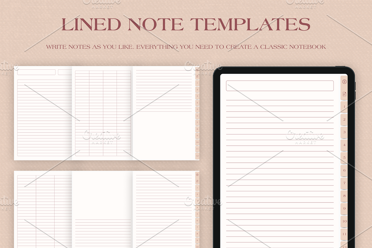 Digital Notebook For Goodnotes, a Stationery Template by Digital_Mind