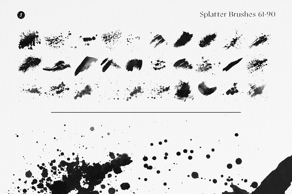 Splatter Stamp Procreate Brushes, a Brush Add-On by Freezerondigital