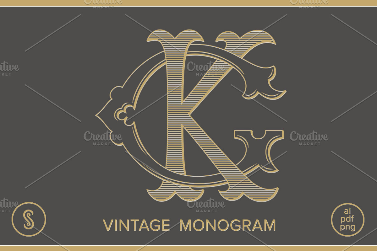 GK Monogram KG Monogram, an Illustration by Shuler Studio