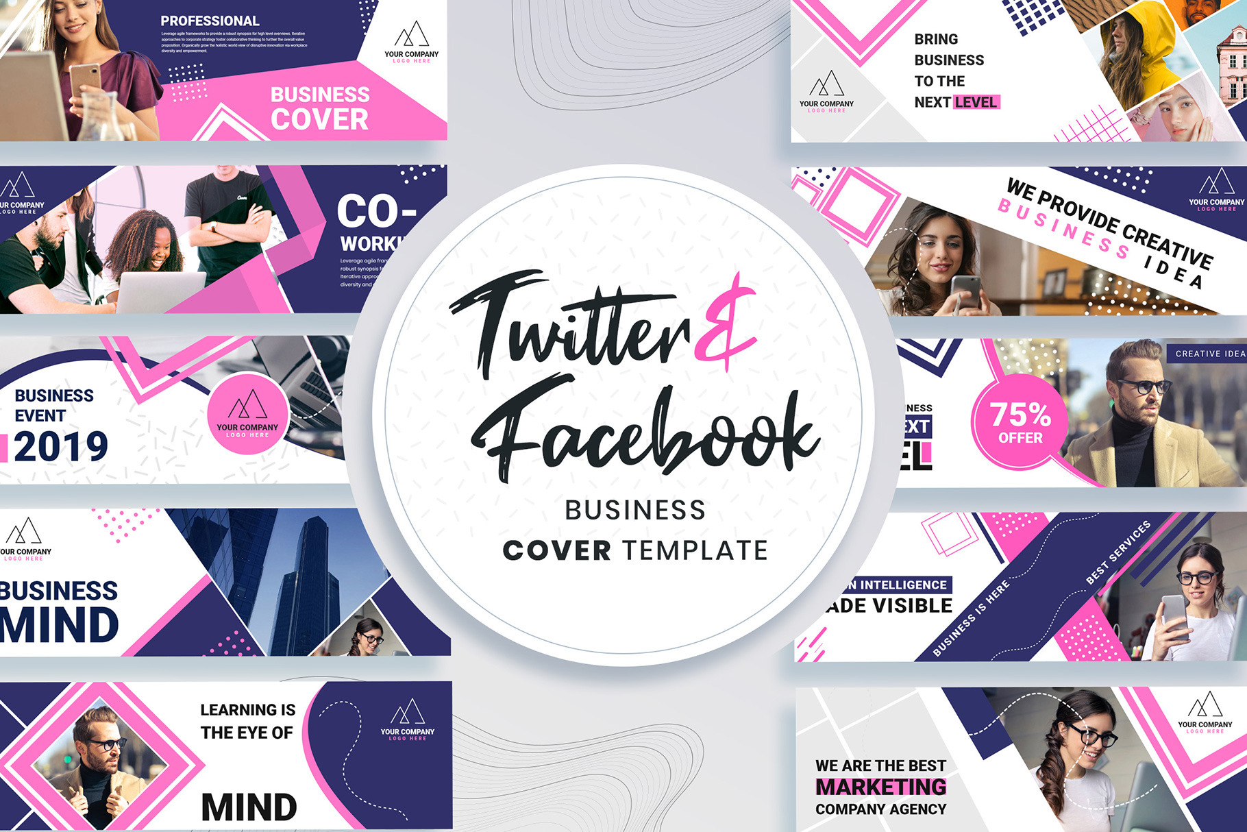 Facebook & Twitter Cover Templates, a Social Media Template by VictorThemes
