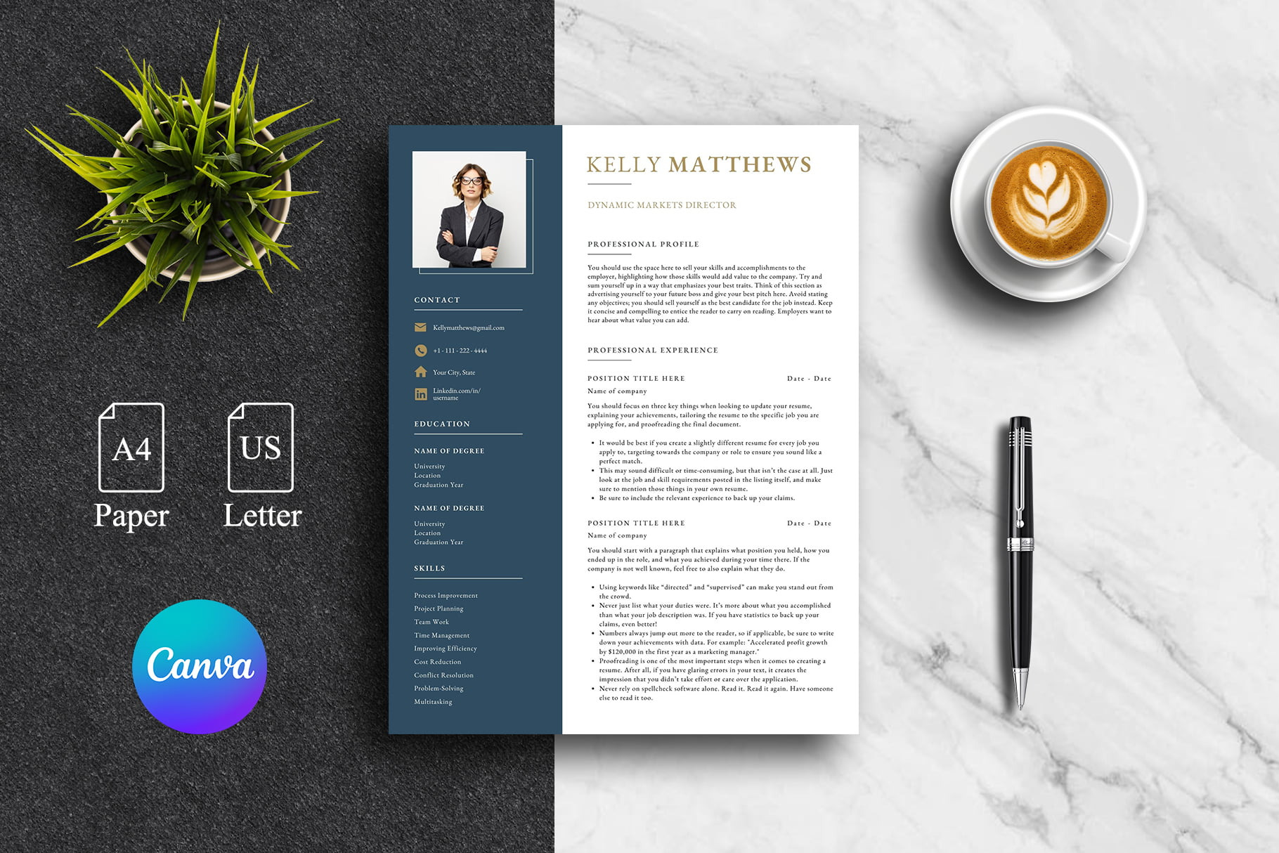 Business Canva Resume Template Pack, a Resume Template by Lux Resume