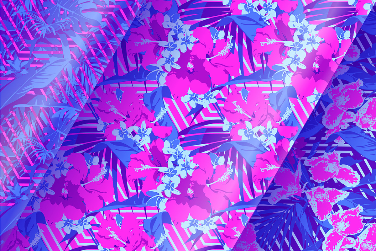 16 Ultraviolet Tropic Patterns, a Pattern Graphic by Alexander Baidin