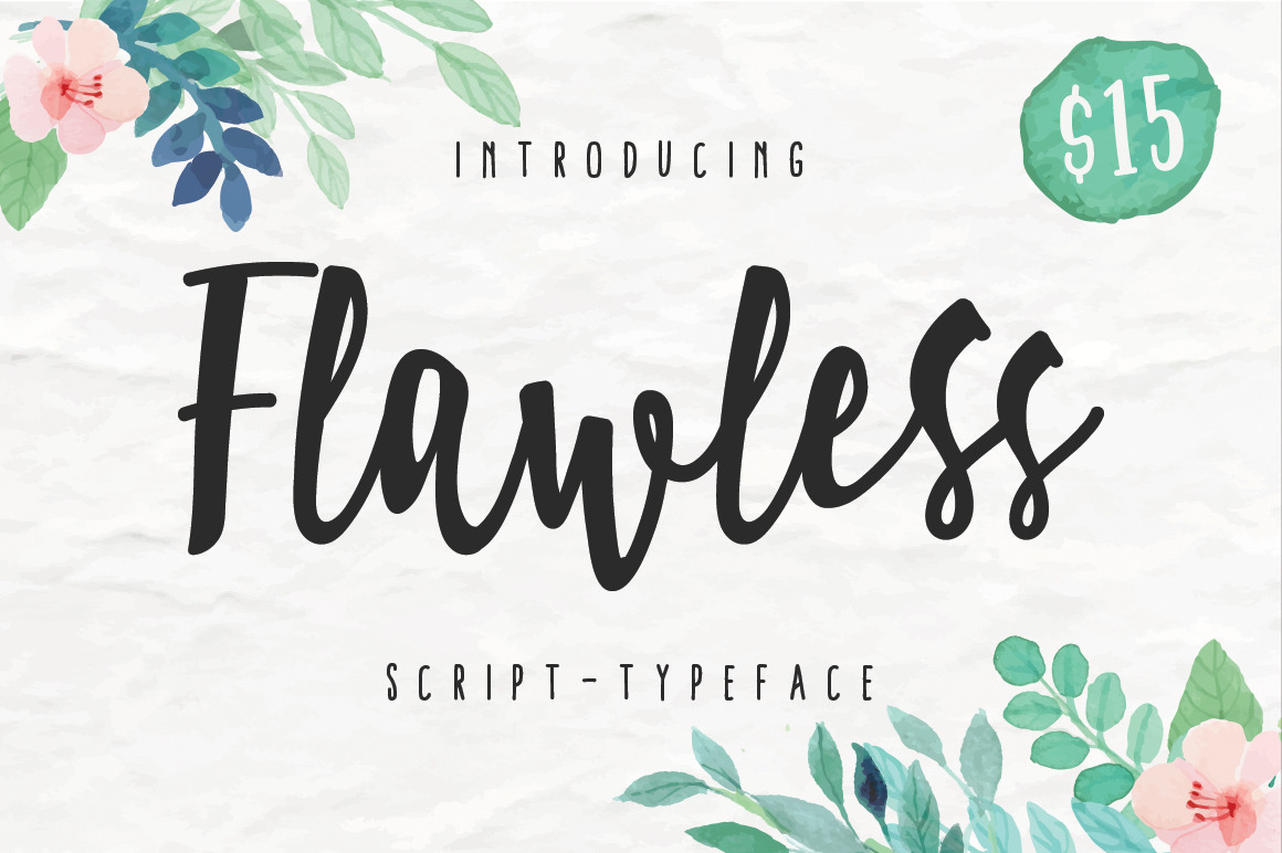 Flawless Script, a Script Font by giemons™