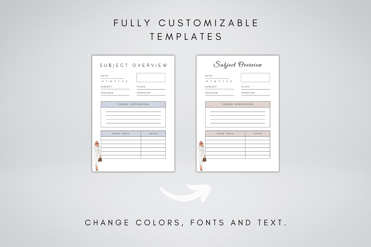 Printable Canva Student Planner PDF, a Stationery Template by BRANDcontent